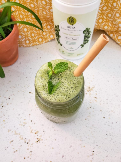 Fresh Green Mint Smoothie with water lentil | Seta Organic