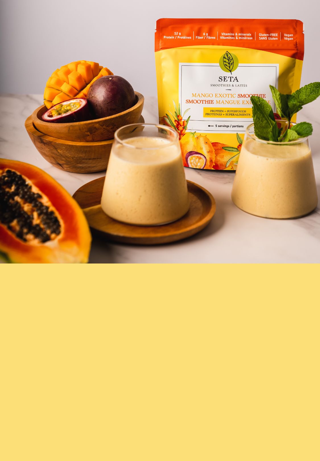 Smoothie Mangue Exotique | Smoothie à base de plantes | Seta Organic